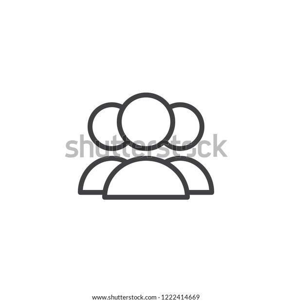 People Group Outline Icon Linear Style: vector de stock (libre de ...