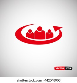 People Group Rotation Arrow Vector Icon Stock Vector (Royalty Free ...