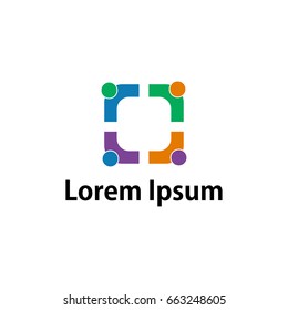 People Group Shape Square Logo Stock Vector (Royalty Free) 663248605 ...