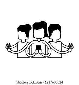 People Group Using Mobile Social Media Stock Vector (Royalty Free ...
