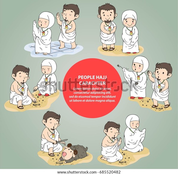 People Hajj Character Illustration Vector Stock Vector (Royalty Free ...