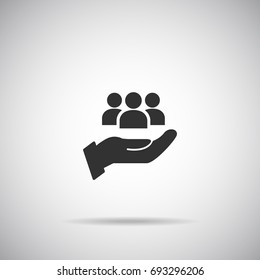 People Hand Icon Vector Illustration Stock Vector (Royalty Free) 693296206