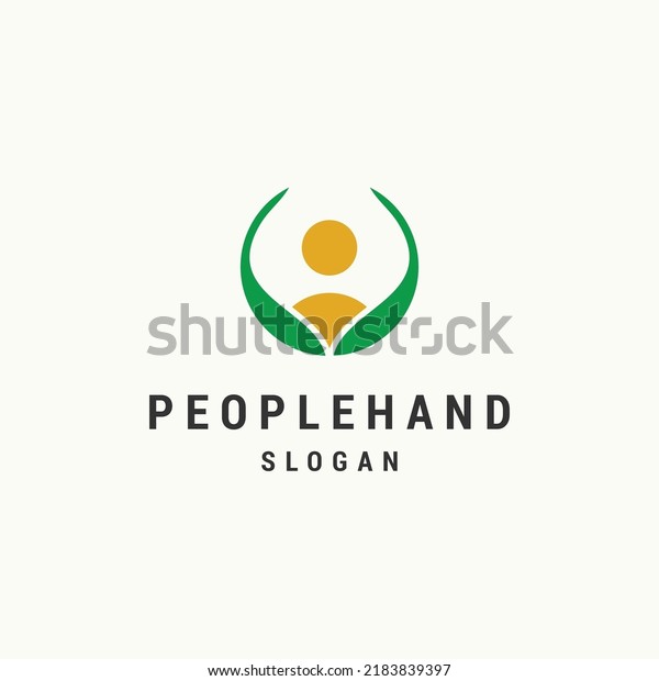 People Hand Logo Icon Design Template Stock Vector (Royalty Free ...