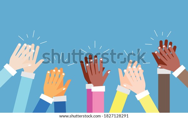 People Hands Clapping Cheering Hands Ovation Stock Vector (Royalty Free ...