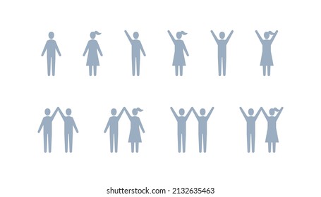 People Hands Icon Set Vector Silhouette Stock Vector (Royalty Free ...