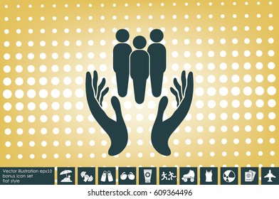 People Hands Vector Illustration Icon Eps Stock Vector (Royalty Free ...