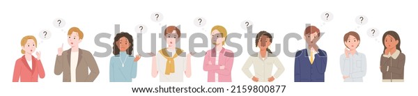 People Have Curious Expressions Question Marks: เวกเตอร์สต็อก (ปลอดค่า ...