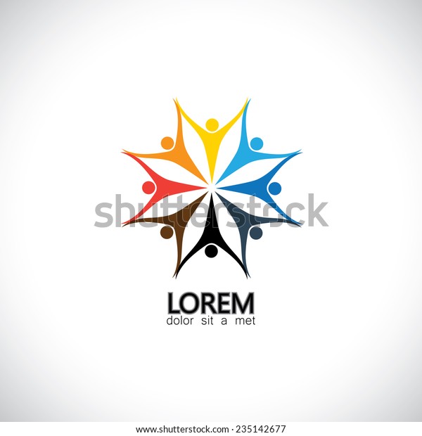 people having fun, celebrating together, happy & excited - vector icon ...
