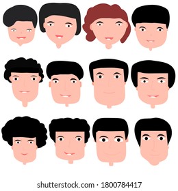 People Head Cartoon Vector Illustrations Stock Vector (Royalty Free ...