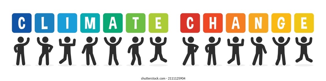 People Holding Climate Change Protest Signs Stock Vector (Royalty Free ...