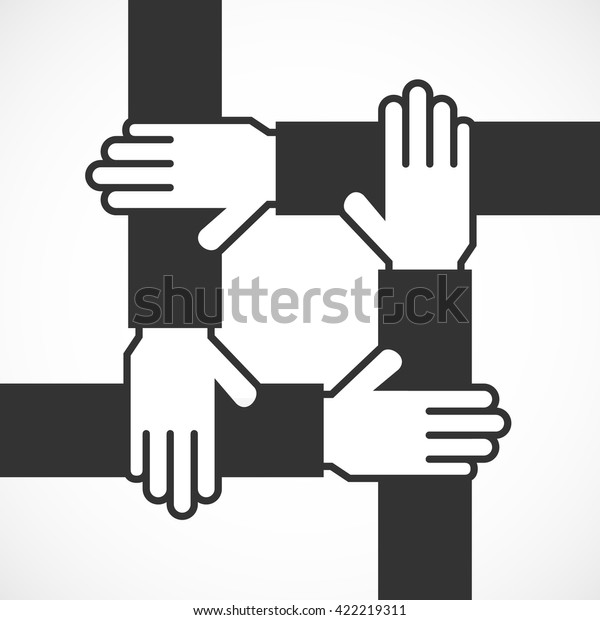 People Holding Hands Together Teamwork Concepts Stock Vector (Royalty ...