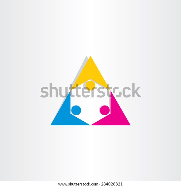 People Holding Hands Triangle Icon Design Stock Vector (Royalty Free ...
