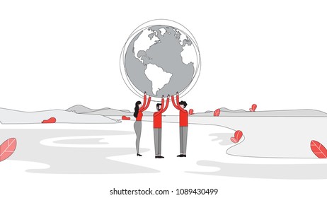 People Holding World Stock Vector (Royalty Free) 1089430499 | Shutterstock