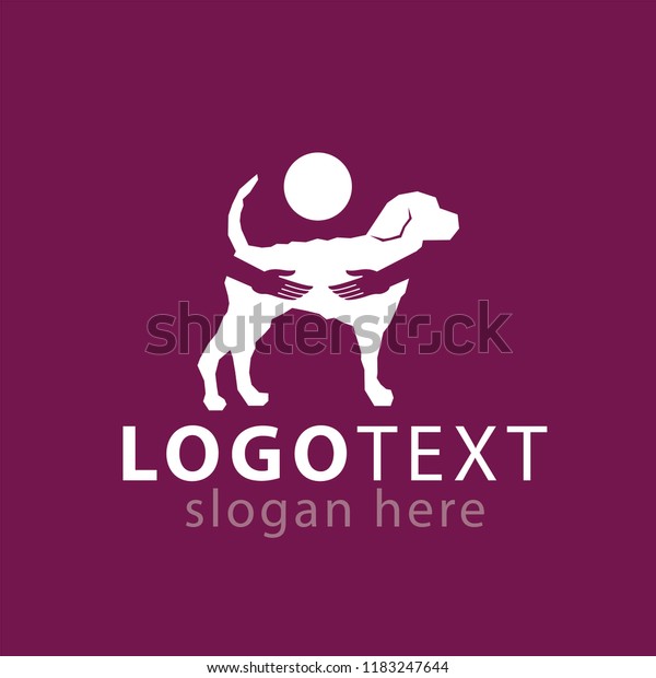 People Hugging Dog Logo Vector Stock Vector (Royalty Free) 1183247644 ...