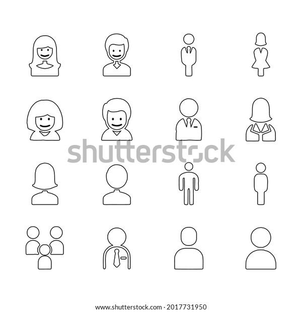 People Human Stick Man Avatar Line Stock Vector (Royalty Free ...