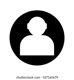 Male User Circle Icon Black Avatar Stock Vector (Royalty Free) 1226128480