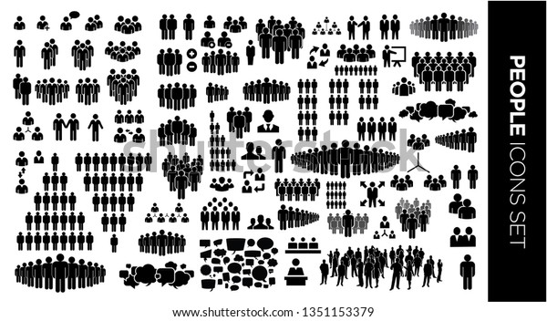 People Icon Big Set Trendy Flat Stock Vector (Royalty Free) 1351153379 ...