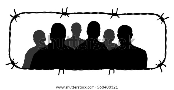 People Icon Prison Vector Black Barbed Stock Vector (Royalty Free ...