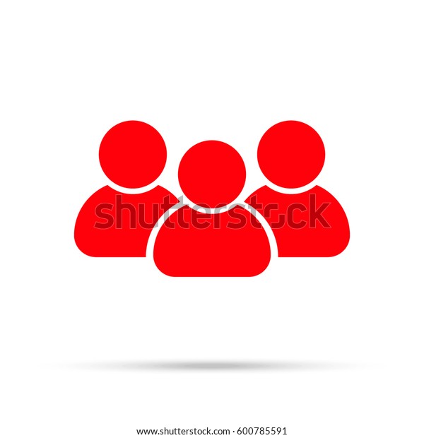 People Icon Red Icon Gray Shadow Stock Vector (Royalty Free) 600785591 ...