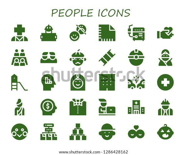 People Icon Set 30 Filled People Stock Vector (Royalty Free) 1286428162 ...