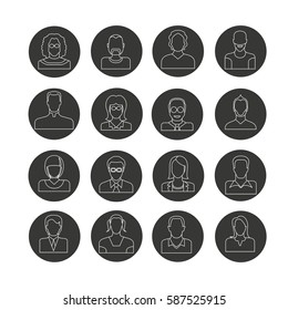 Users People Icons Set On White Stock Vector (Royalty Free) 1727938852 ...
