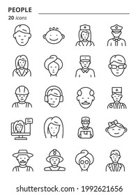 People Icon Set Different Ages Professions Stock Vector (Royalty Free ...