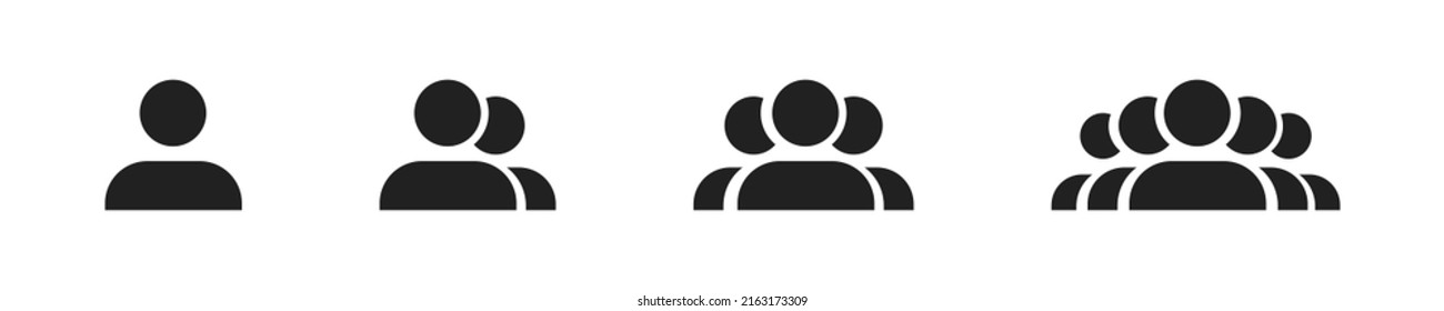 People Icon Set Group People Human Stock Vector (Royalty Free ...