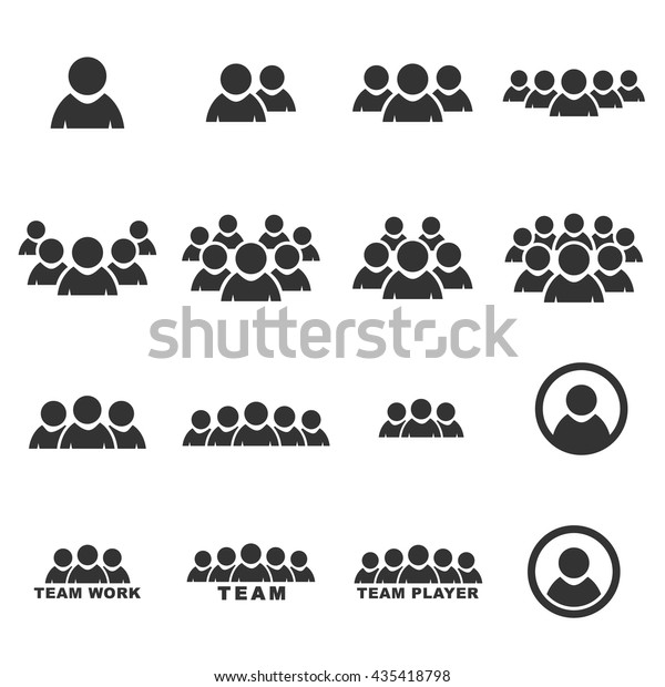 Vektor Stok People Icon Silhouette Vector Set (Tanpa Royalti) 435418798 ...