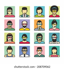 People Icons Stock Vector (Royalty Free) 208709062 | Shutterstock