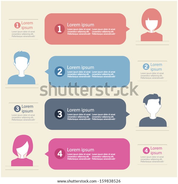 People Icons Chat Speech Bubbles Infographic Stock Vector (Royalty Free ...