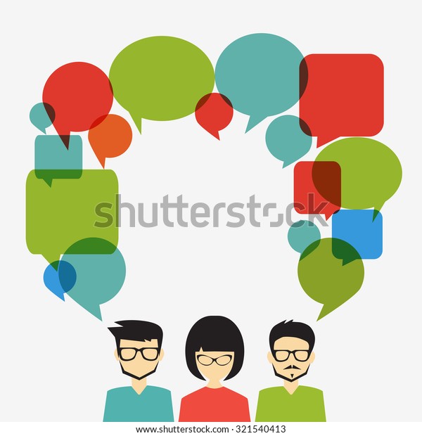 People Icons Dialog Speech Bubbles: vector de stock (libre de regalías ...
