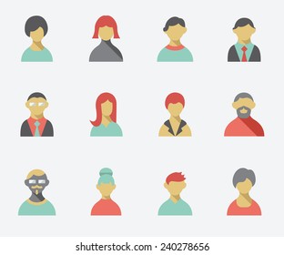 People Icons Flat Design Stock Vector (Royalty Free) 240278656 ...