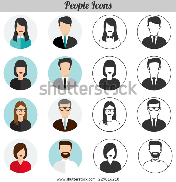 People Icons Flat Design Vector Eps10 Stock Vector (Royalty Free ...