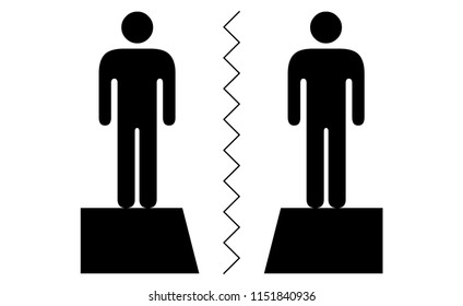 People Icons Gap Between Two Individuals Stock Vector (Royalty Free ...