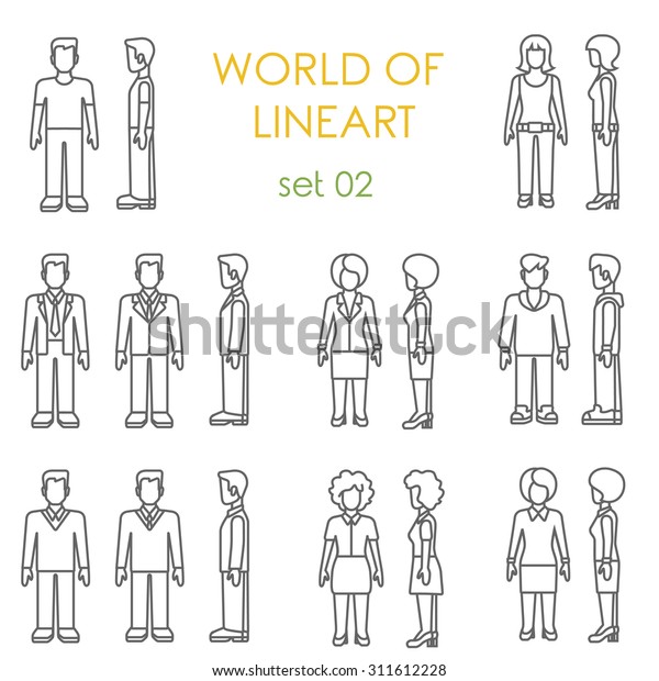 People Icons Graphical Linear Style Icon Stock Vector (Royalty Free ...