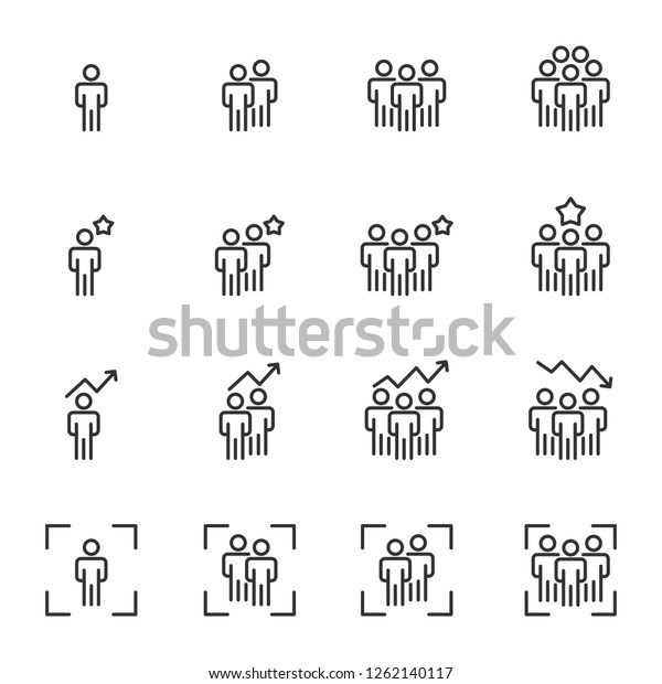 People Icons Line Work Group Team Stock Vector (Royalty Free ...