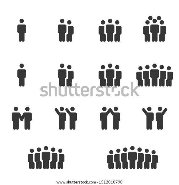 People Icons Line Work Group Team Stock Vector (Royalty Free ...
