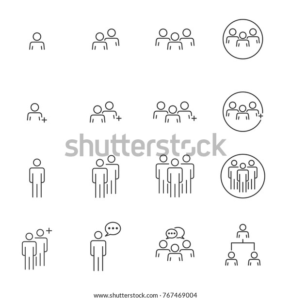 People Icons Line Work Group Team 库存矢量图（免版税）767469004 | Shutterstock