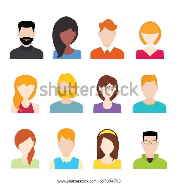People Icons Set Stock Vector (Royalty Free) 667894753