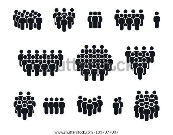 People Icons Set Group People Crowd Stok Vektör (Telifsiz) 1837077037 ...
