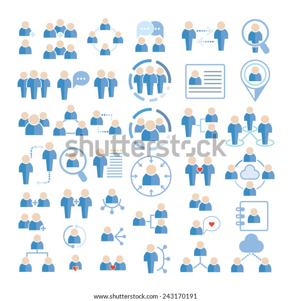 People Icons Set Social People Icons Stock Vector (Royalty Free) 243170191