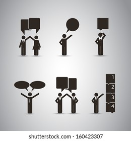 People Icons Speech Bubbles Stock Vector (Royalty Free) 160423307 ...