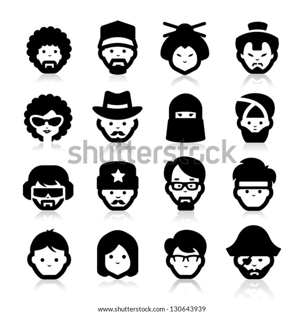 Icônes personnes deux : image vectorielle de stock (libre de droits ...