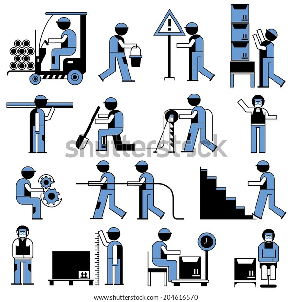 People Icons Working People Construction Work Stock Vector (Royalty ...