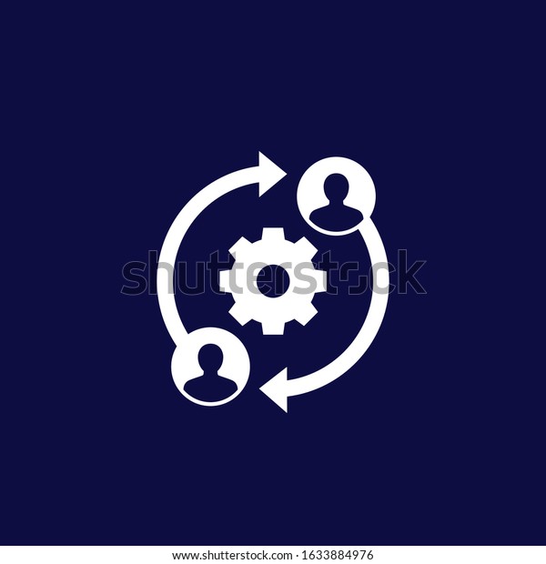 Vektor Stok People Interacting Teamwork Business Interaction Vector ...