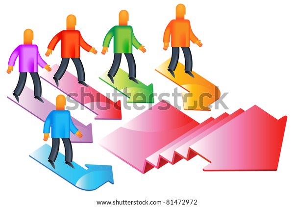 People Joining Together Form One Team Stock Vector (Royalty Free ...