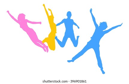 People Jumping Big Group Stock Vector (Royalty Free) 396901861