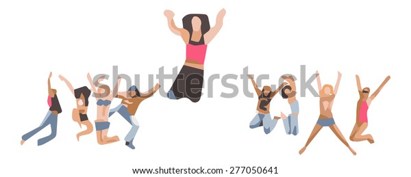 People Jumping Hurray Team Stock Vector (Royalty Free) 277050641