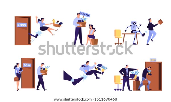 People Kicked Out Work Set Idea Stock Vector (Royalty Free) 1511690468