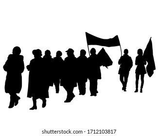 Crowd People Flags Pacards Balloons Salutes Stock Vector (Royalty Free ...